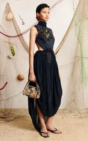 ALEMAIS Lucena Beaded Barrel Bag