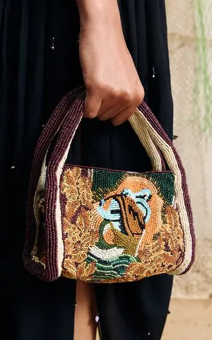 ALEMAIS Lucena Beaded Barrel Bag