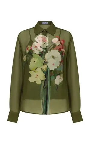 LEO LIN Cassia Shirt Reverie Print - Olive