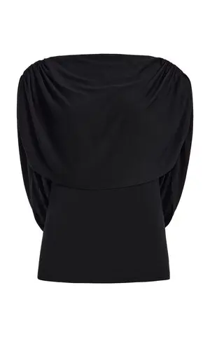 BY MALENE BIRGER Alvera Draped Modal-blend Top - Black