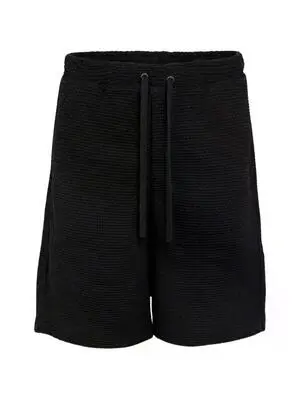 Emporio Armani Embossed Drawstring Shorts - Black