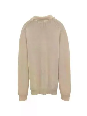 FAY Ribbed Knit Polo Cardigan
