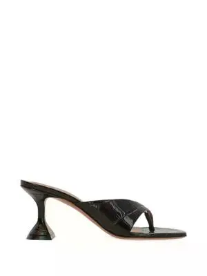 Amina Muaddi Shiona Croc-effect Leather Sandals