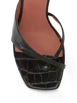 Amina Muaddi Shiona Croc-effect Leather Sandals