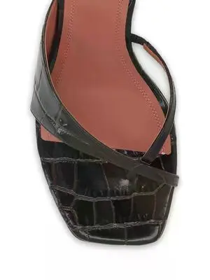 Amina Muaddi Shiona Croc-effect Leather Sandals