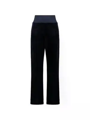 Alberta Ferretti Velvet-effect Straight-leg Trousers - Blue