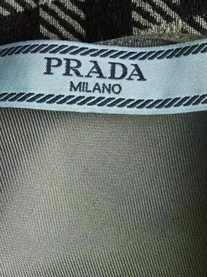 Prada Checkered A-line Midi Skirt