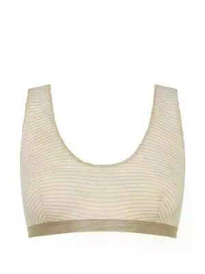 Momoni Poppies Striped Jersey Bra - Neutrals