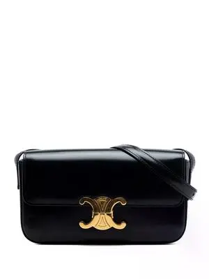Celine Shiny Calfskin Triomphe Claude Shoulder Bag
