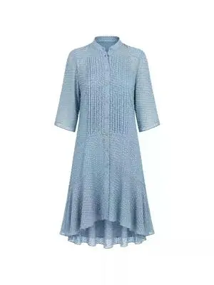 Barbara Bui Asymmetric Pintuck Dress - Blue