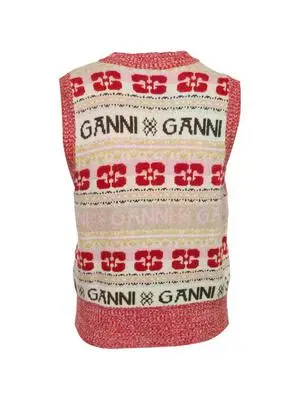 GANNI V-neck Knit Vest