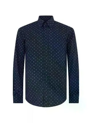 Paul & Shark Anchor-print Button-down Shirt - Blue