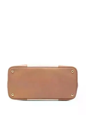 Prada Medium Canvas And Saffiano Cuir Double Satchel