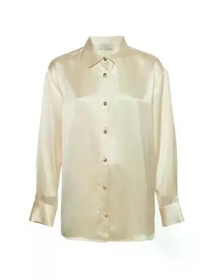 NORA Button-up Satin Shirt - Neutrals