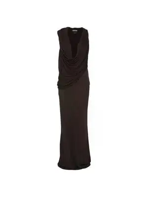 TOM FORD Draped-neck Maxi Dress