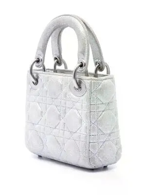 Dior Micro Metallic Calfskin Lady Satchel - Silver