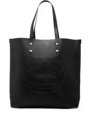 Burberry Large Embossed Leather Crest Tote Bag