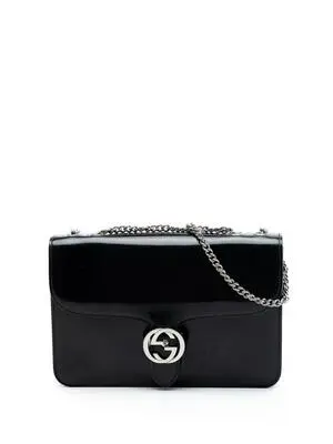 Gucci Patent Leather Interlocking G Crossbody Bag
