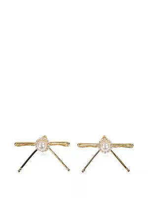 YVMIN Hair Clip Earrings With Faux Pearl Embellishment