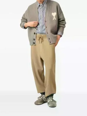 AMI Paris Cotton Track Pants With De Coeur