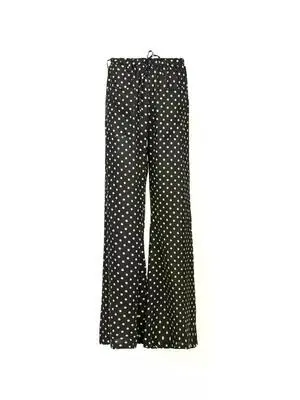 HANNES ROETHER Polka Dot Print Drawstring Trousers