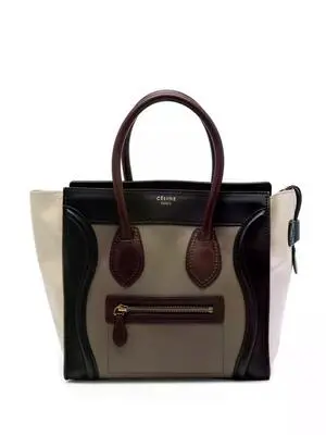 Celine Micro Tricolor Leather Luggage Tote Bag