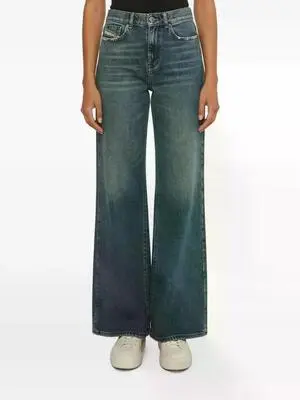 DIESEL® Distressed Wide-leg Jeans
