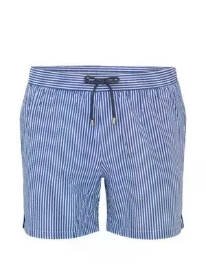 PATRICK ASSARAF Striped Drawstring Swim Shorts - Blue