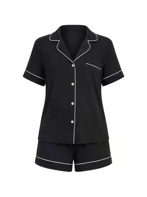 Eberjey Gisele Piping-detail Pajamas - Black