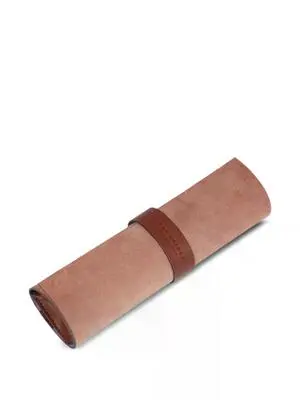 THE BRIDGE Leather Roll-up Backgammon Set - Brown
