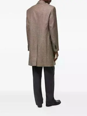 Burberry Denbury Tailored Coat In Wool-linen Blend