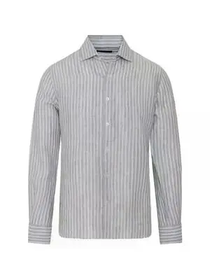 PATRICK ASSARAF Striped Long-sleeve Shirt - Grey
