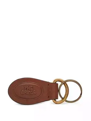 THE BRIDGE Embossed Leather Logo Keyring - Brown