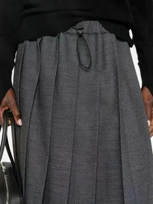 Fabiana Filippi Pleated Midi Skirt With Drawstring Waistband
