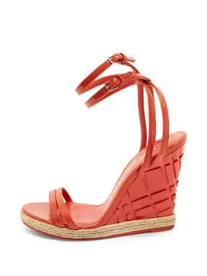 Burberry Hassendean Criss-cross Wedge Sandals