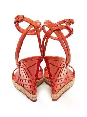 Burberry Hassendean Criss-cross Wedge Sandals