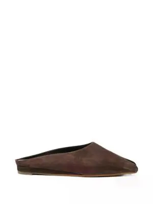 BIANCADI Suede Peep-toe Sandals - Brown