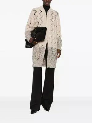 Fabiana Filippi Open-knit Zip-up Cardigan - Neutrals
