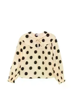 Stine Goya Polka-dot Tie-neck Blouse - Neutrals