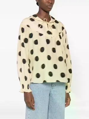 Stine Goya Polka-dot Tie-neck Blouse