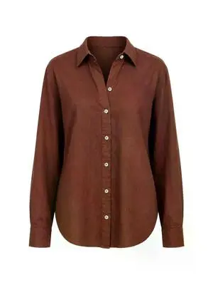 WHITNEY LINEN Button-up Shirt - Brown