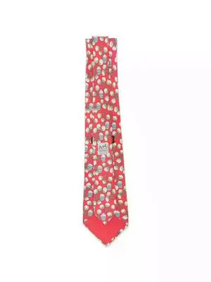 Hermès Silk Graphic-print Neck Tie - Red