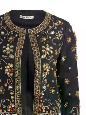 Alice + Olivia Crystal Embellished Embroidered Jacket