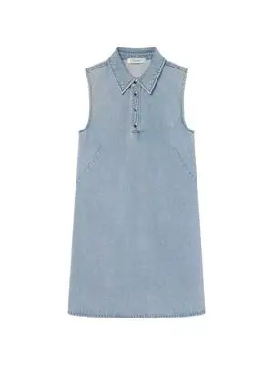 FRAME Sleeveless Denim Mini Dress - Blue