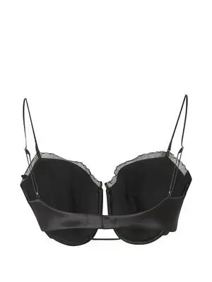 Givenchy Lace-trimmed Silk Sweetheart Neckline Top