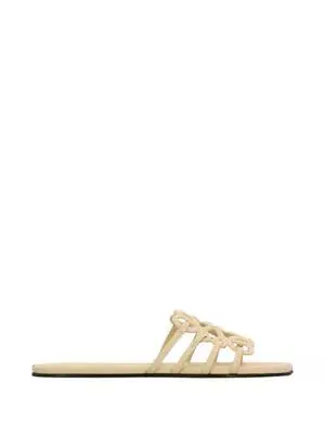Loewe Petal Anagram Strass Sandals - Neutrals