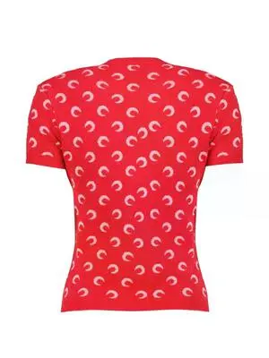 MARINE SERRE Bouclé Texture Moon Logo T-shirt