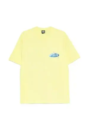 StÜssy Wave Oval Logo T-shirt - Yellow