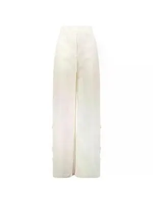 ELLERY Flared-leg Satin-finish Trousers - White