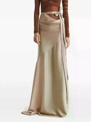 2310 STUDIO Side-tie Maxi Skirt - Neutrals